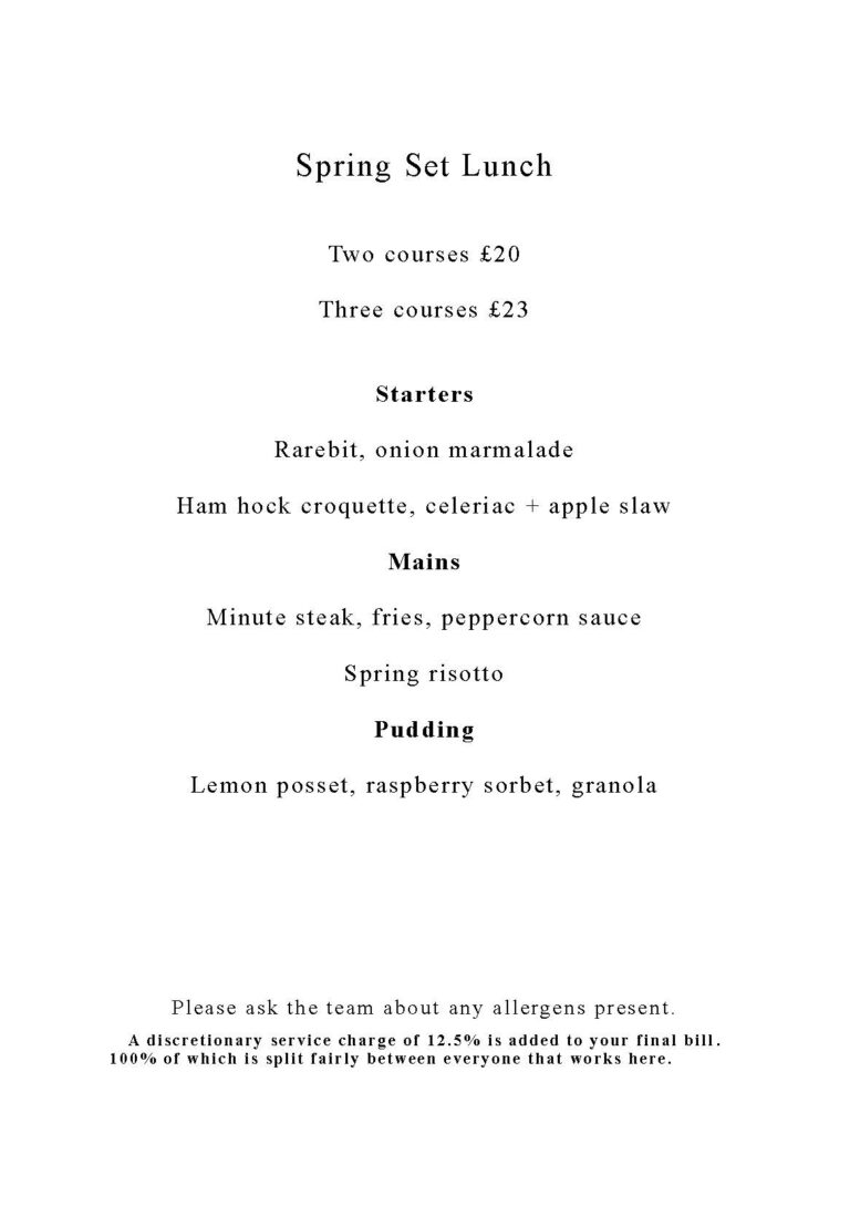 Set Lunch The Bell And Crown